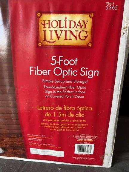 Holiday Living 5ft Fiber Optic Sign - Auction Ohio