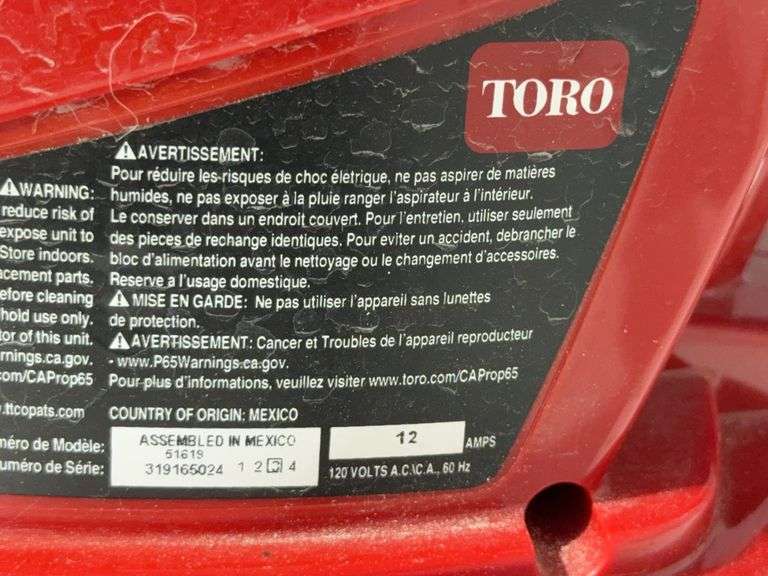 Toro Ultra Electric Handheld Leaf Blower/Vacuum - Auction Ohio