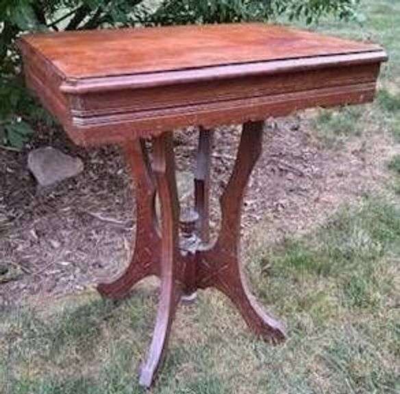 Vintage Carved Wood Parlor Table with Rectangular Top - Auction Ohio