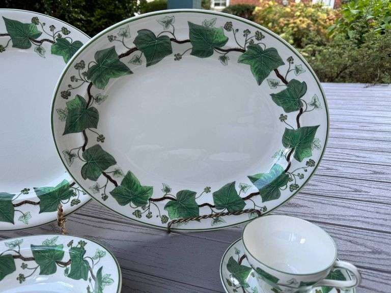 Wedgwood Napoleon Ivy Pattern Ceramic Dinnerware Set - Auction Ohio