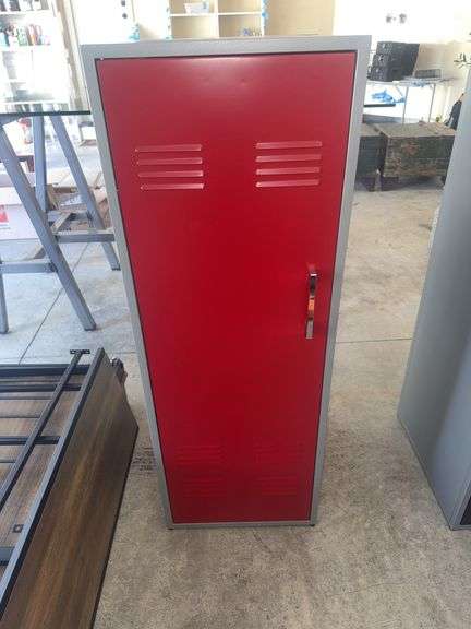 Red Metal Locker, 51”h x 18”w x 20”d - Auction Ohio