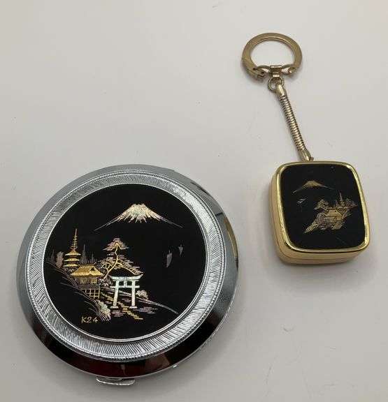 Vintage Damascene Style Japanese Keychain with Music Box and Damascene ...