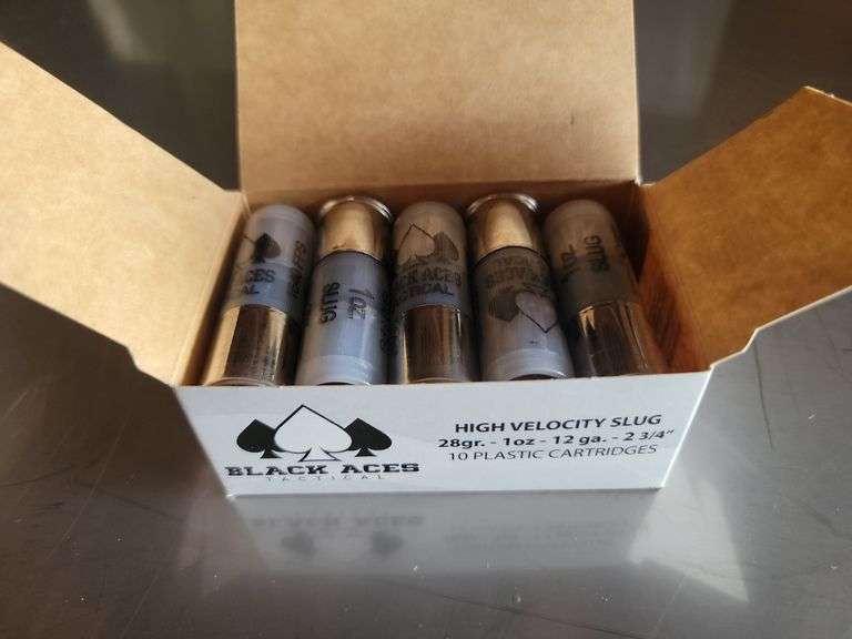 12Ga. 2-3/4'' Black Aces Tactical High Velocity Slug 1 oz. 10 Plastic ...