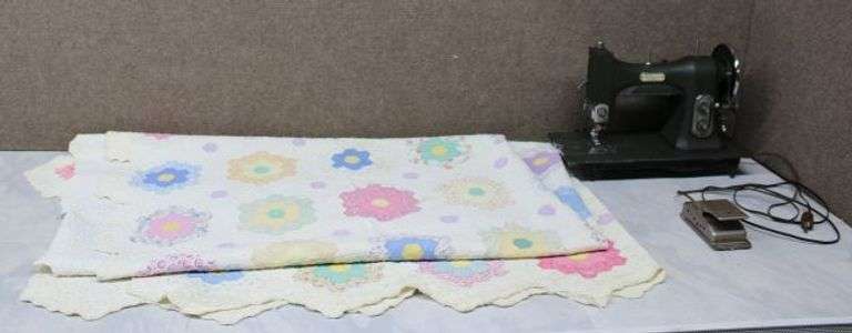White Rotary Sewing Machine Model 77MG with Hand-Stitched Quilt ...