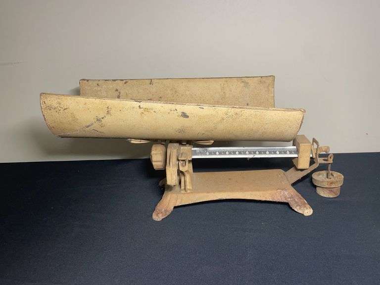 Vintage Detecto Balance Scale with Pan & Counterweight - Auction Ohio