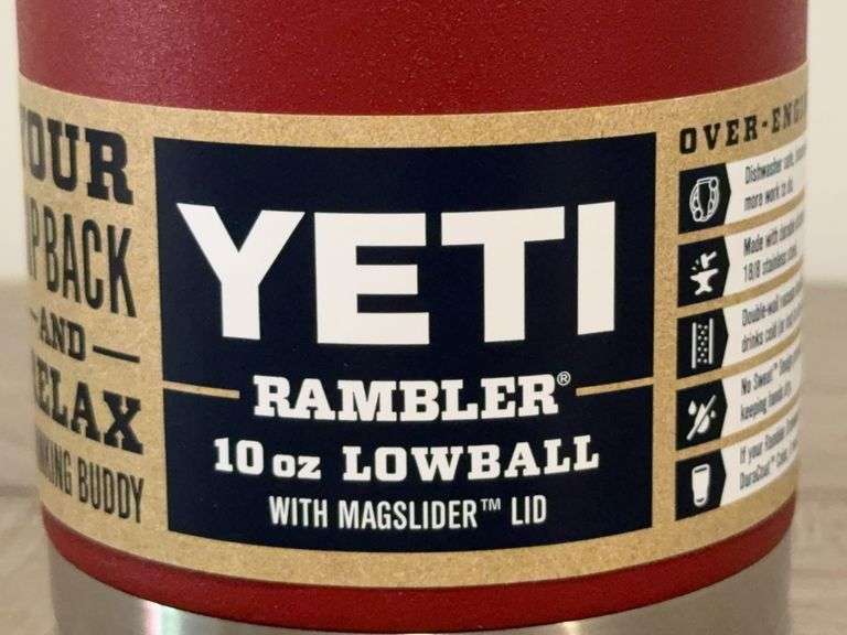 **NEW** Yeti Rambler 10oz. Lowball - Burgundy - Auction Ohio