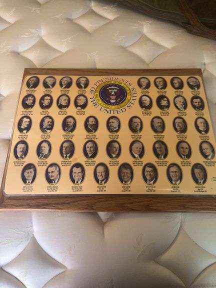 Framed United States Presidents Display Plaque with Jute Backing ...
