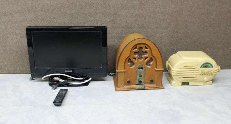 Philips TV with Remote, Thomas America Series Radio, and Crosley CR-3 ...