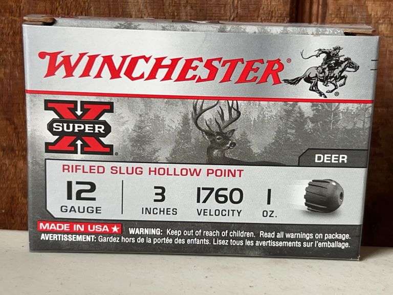 12 Gauge 3'' Winchester Super X Rifled Slug Hollow Point, 1760fps 1 oz ...