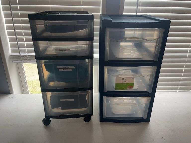 Two Plastic Storage Drawer Towers - Auction Ohio
