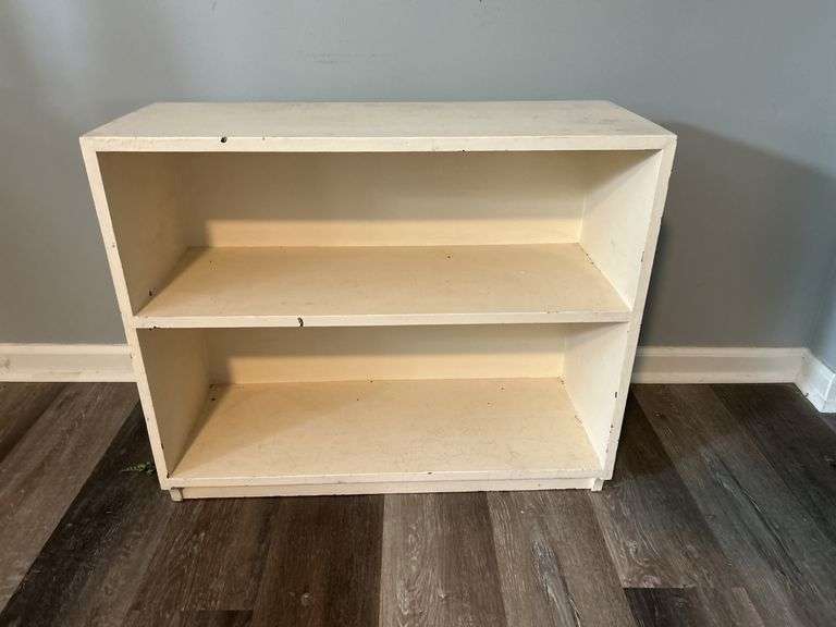 Painted Wooden Two-Shelf Bookcase, 30″ Wide - Auction Ohio