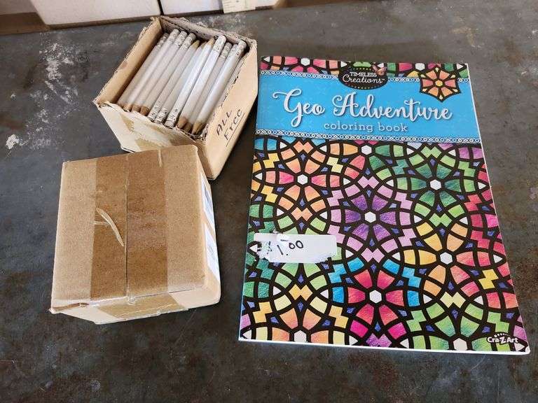 Adult Coloring Book & 2 Boxes Mini Pencils - Auction Ohio