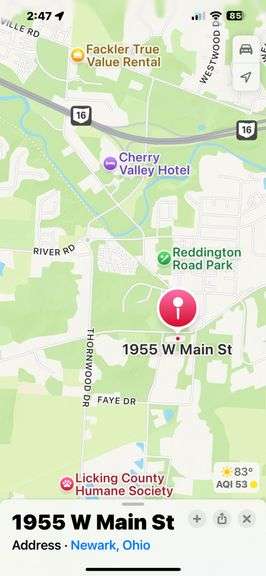 Map of Detour. DO NOT BID. INFO ONLY - Auction Ohio