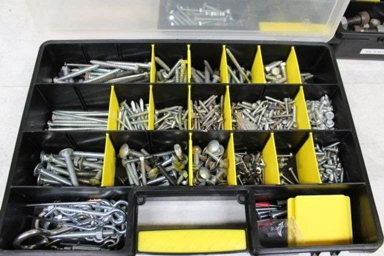 Stanley Organizer Cases with Dividers Containing Assorted Hardware ...