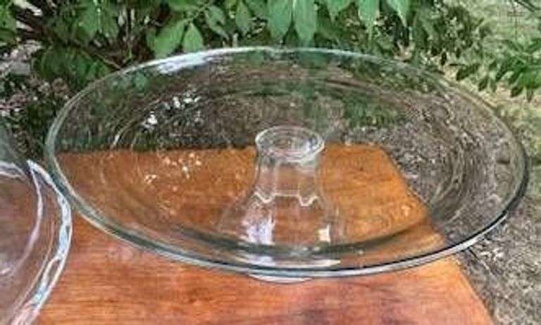 Two Vintage Glass Cake Stand with Dome Lid and Pedestal Base - Auction Ohio