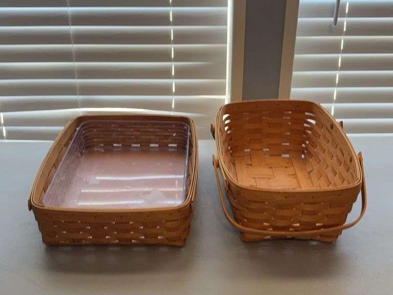 Two Longaberger Handwoven Baskets with Plastic Inserts, 2007 - Auction Ohio