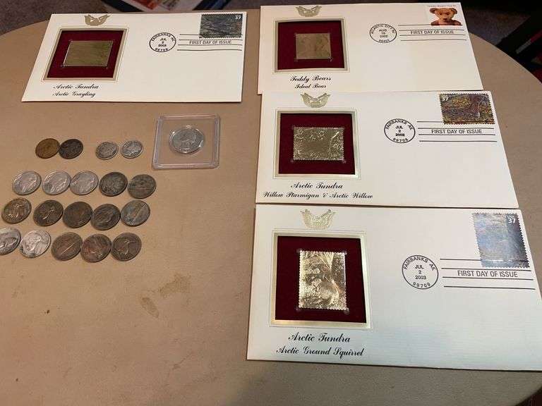 Coins & First Day Covers: .45 cents Face Value in Silver, 15 Silver ...