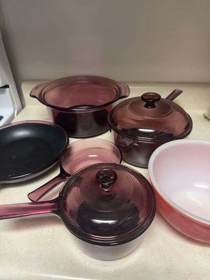 Vintage Pyrex Visions cookware – cranberry - Auction Ohio