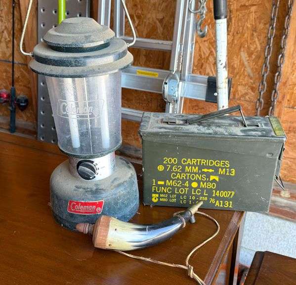 Coleman Lantern, Ammo Can, & Horn - Auction Ohio
