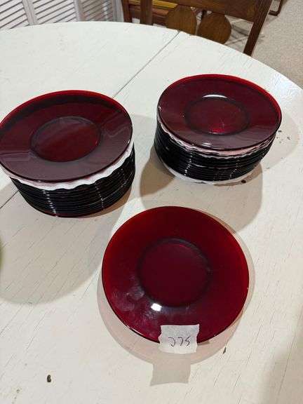 Ruby Red Glass Plates - Auction Ohio