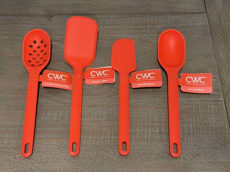 **NEW** Set of 4, Cook with Color Red Silicone Cooking Utensils ...