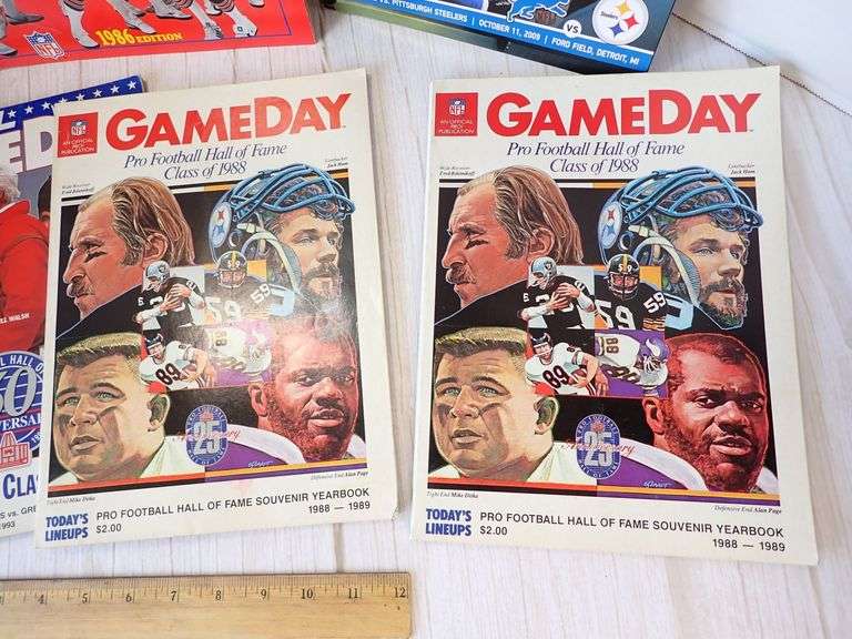 Sports Memorabilia Including NFL Pro Set Card Book, NFL and Baseball ...