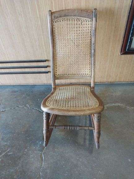 Antique Cane Seat & Back Rocking Chair - Auction Ohio