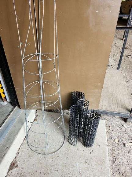 2 Tomato Stands & Tree Protectors - Auction Ohio