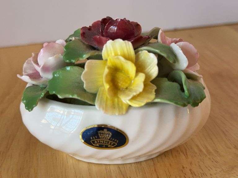 Aynsley England Hand Modelled China Flowers - Auction Ohio