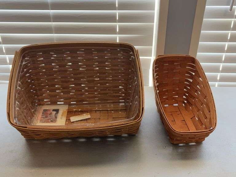 Longaberger Handmade Baskets with Plastic Inserts (Set of 2) - Auction Ohio