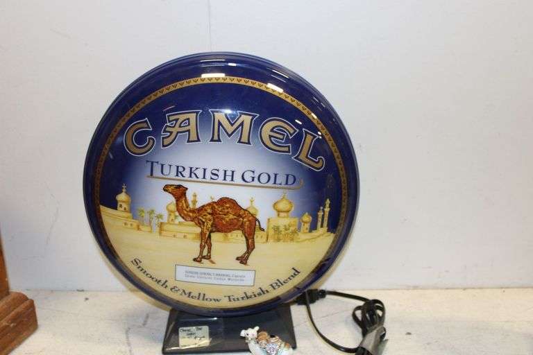 Camel Advertising Lighted Sign & Camel Figure - Auction Ohio