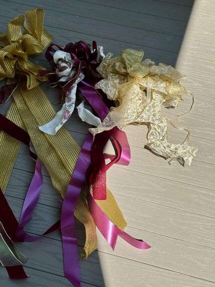 Large Lot Of Decorative Ribbon Bows in Various Colors and Textures ...