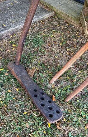 Primitive Apple Masher and Fork - Auction Ohio