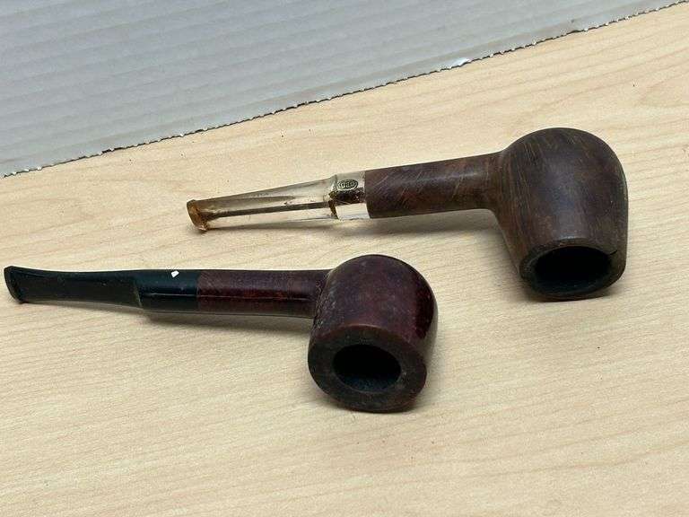 Two Tobacco Smoking Pipes with Wooden Bowls - Auction Ohio