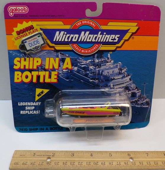 New 1990 Galoob Micro Machines Ship In A Bottle Replica - Auction Ohio