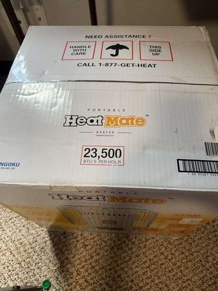 New portable Heat Mate heater – 23,500 BTUs per hour - Auction Ohio