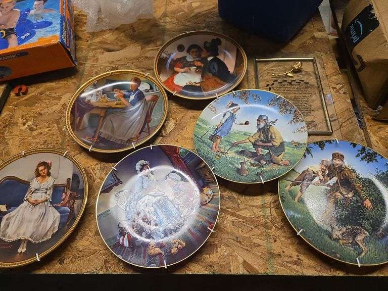 Norman Rockwell, collectible, Davy, Crockett plates. - Auction Ohio