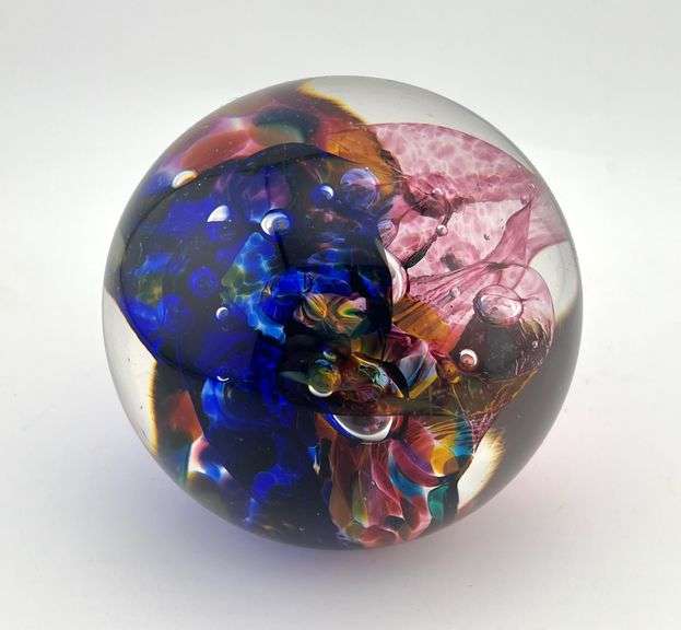 Signed - Robert Held - Art Glass Paperweight - Auction Ohio