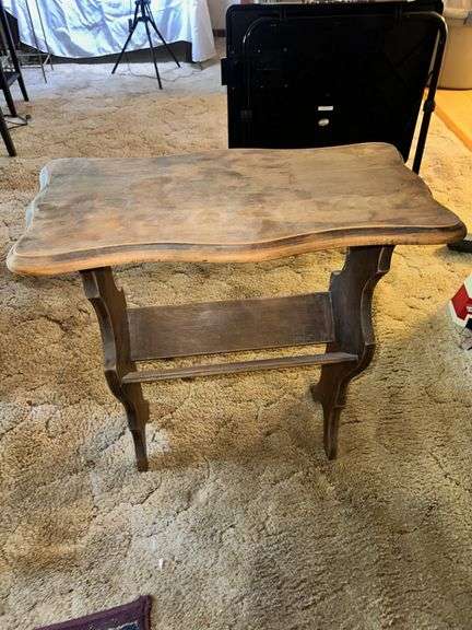 Small Carved Wood Side Table - Auction Ohio