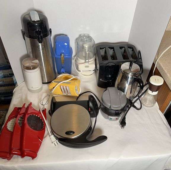 Assorted Kitchen Small Appliances, Including Toaster, Waffle Iron ...