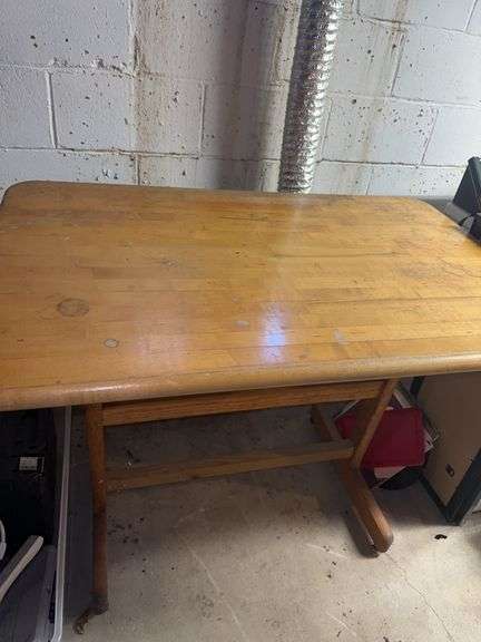 High top butcher block table - Auction Ohio