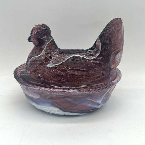 Westmoreland - Hen & Nest - Purple Slag - Auction Ohio