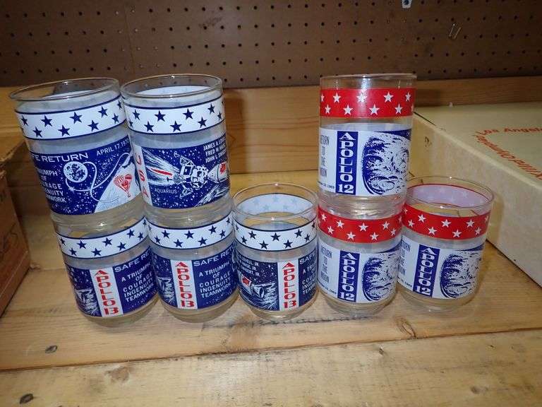 8 Apollo Mission Commemorative Glasses Featuring Apollo 11 and 12 ...