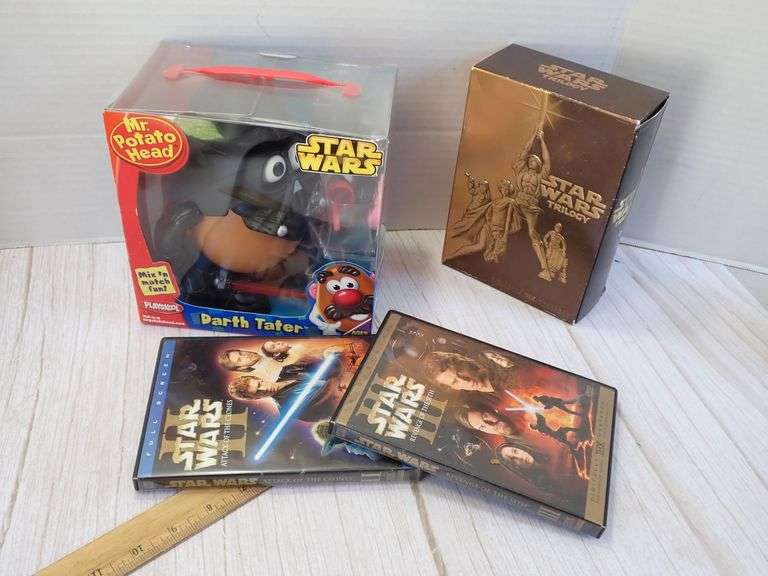 Star Wars Collectible Lot: Mr. Potato Head Darth Tater and Trilogy DVDs ...