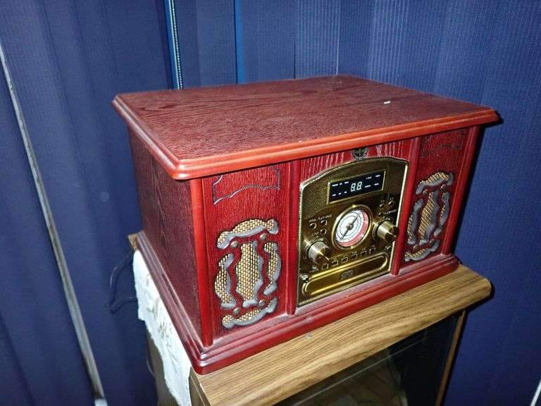 Electro Brand Multi-Function Entertainment Center w/Turntable, Cassette ...