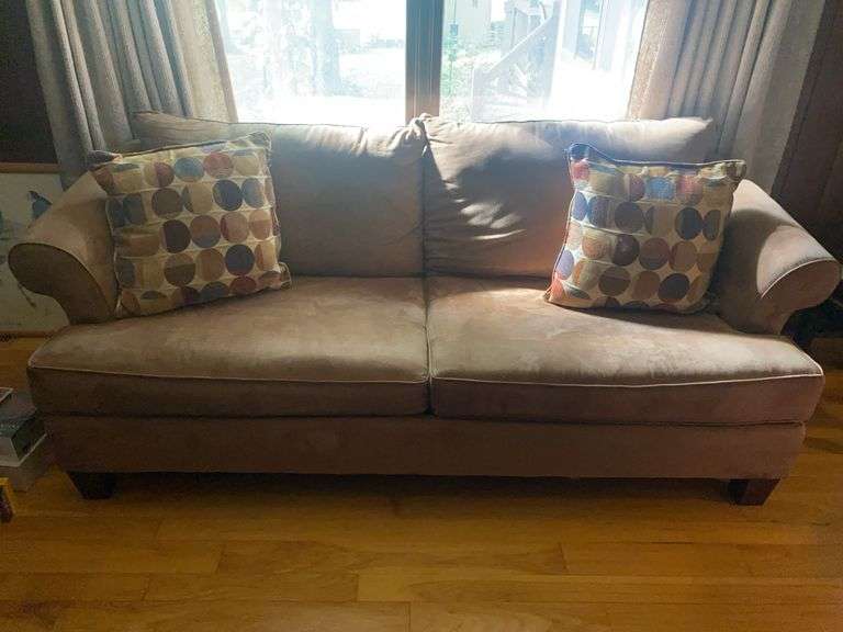 Broyhill Brown Microfiber Sofa With Matching Chair - Auction Ohio