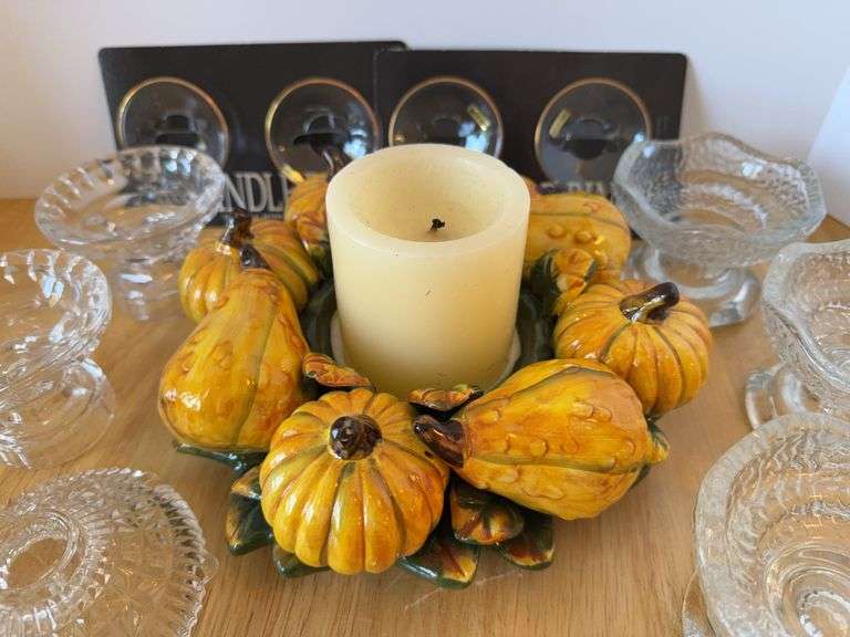Pumpkin & Squash Candle Holder And Glass Candle Holders - Auction Ohio