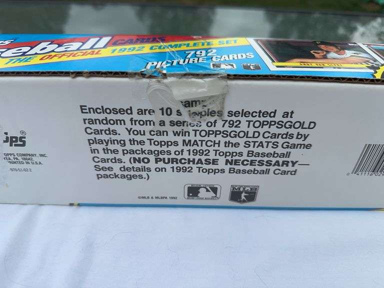 1992 Topps baseball complete set - Auction Ohio