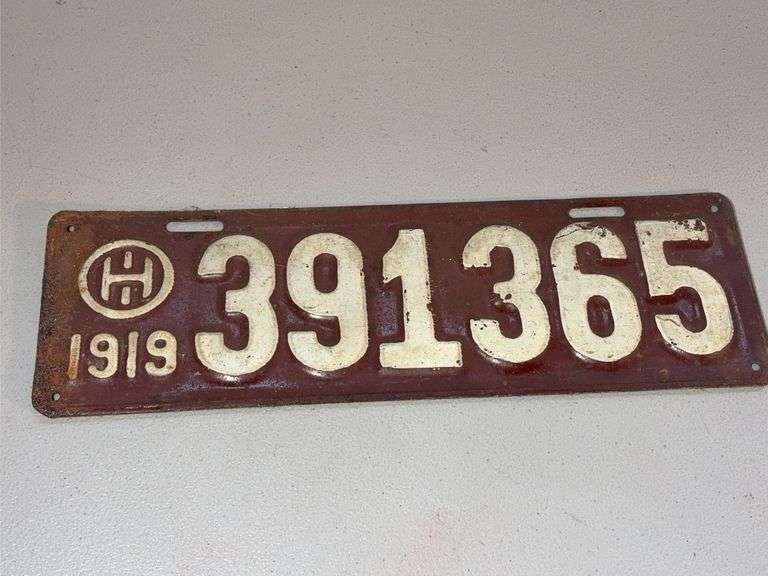 Pair of 1919 Ohio License Plates - Auction Ohio