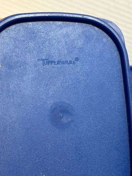 Two Tupperware Storage Containers with Blue Lids - Auction Ohio